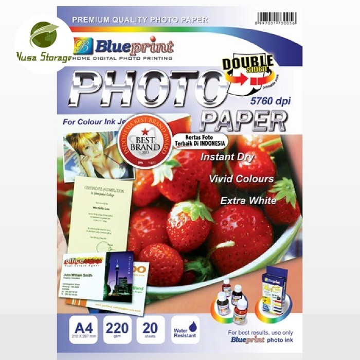 Jual Kertas Foto Dua Sisi BluePrint A4 220Gsm 20Sheet Double Sided ...