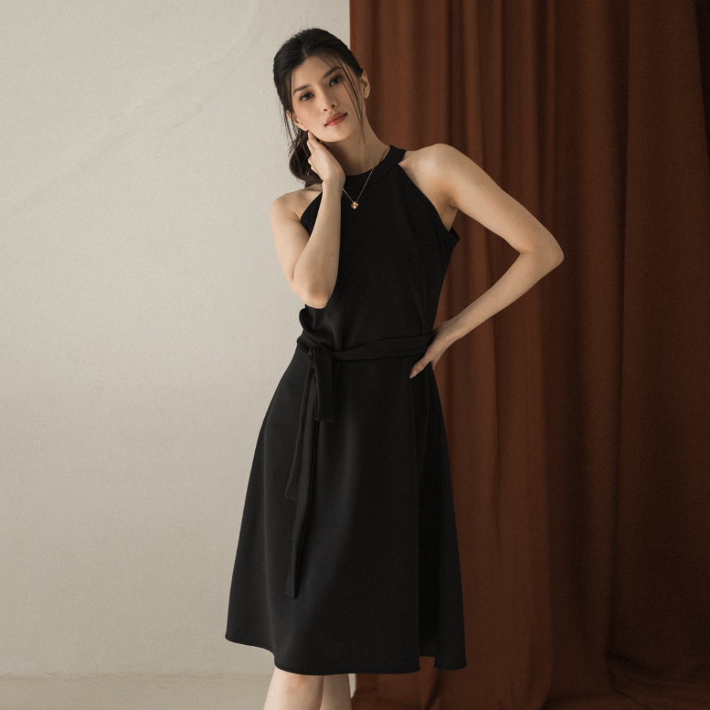 Jual ATVEZZO EASE - Pamela Midi Dress Sleeveless hitam korea style ...