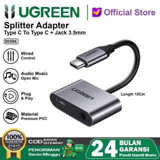 Jual UGREEN Converter Splitter Audio Type C To Jack 3.5mm On Mic 50596 | Shopee Indonesia