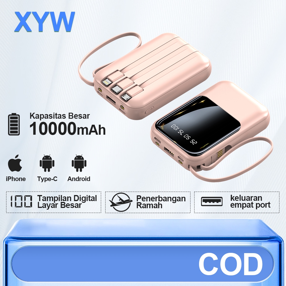 Jual Powerbank 30000 mAh Mini Size With 4 USB Fast Charging Lightweight ...