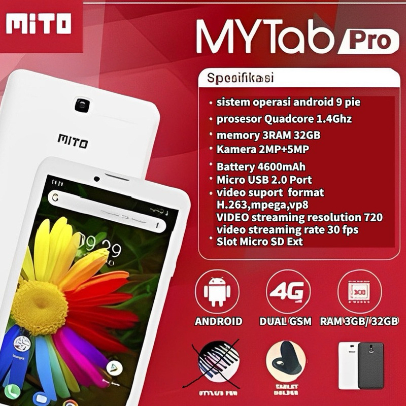 Jual TAB Android Mito MYTAB Pro 3/32GB BARU | Evercoss Tab BRAVO 2020 ...