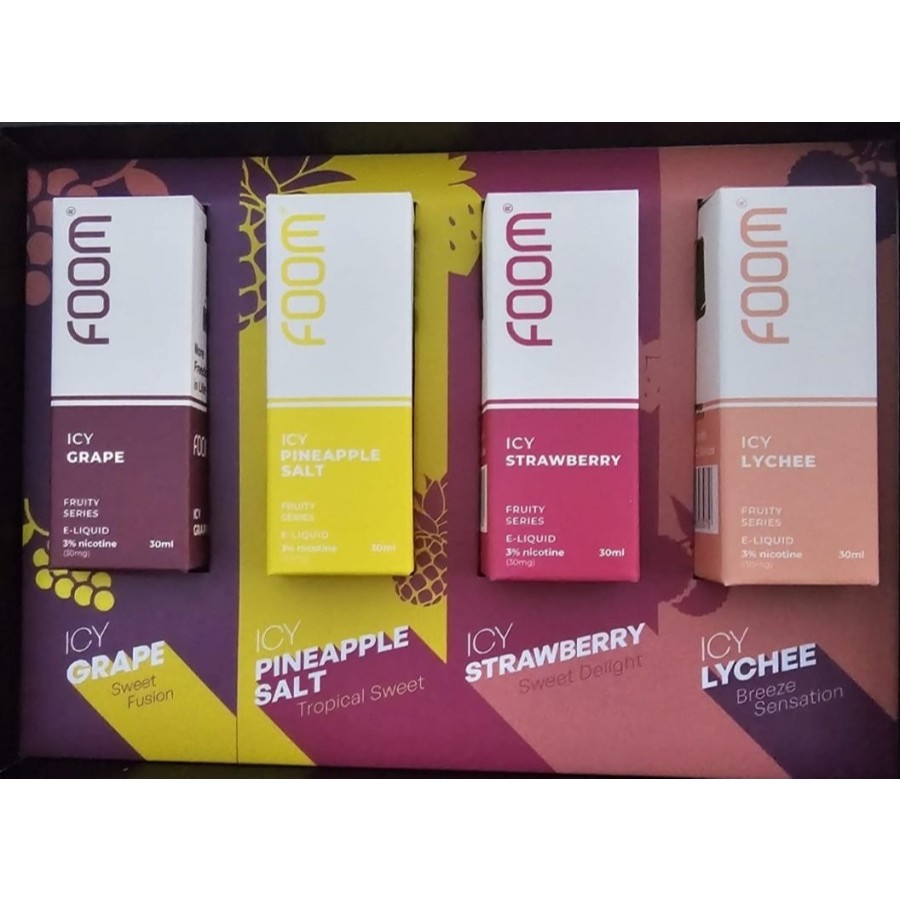 Jual New Foom Icy Fruity Series Grape Strawberry Pineapple Lychee 30ml ...
