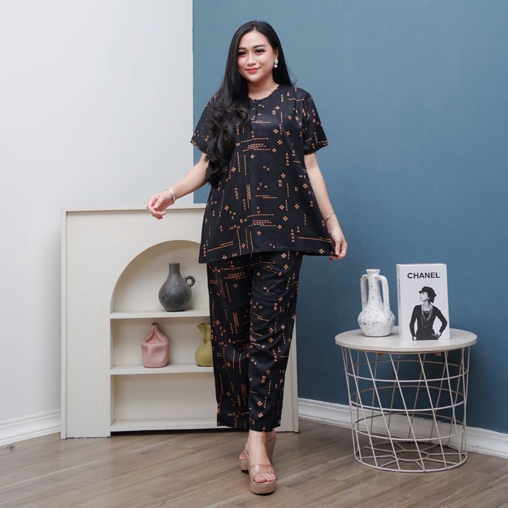 Jual Prass Official - Setelan Cp Baju Tidur Santai Kekinian - Lengan Pendek Kancing Depan Rayon ...