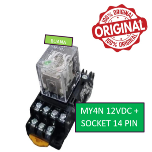 Jual Set Relay Omr*n MY4N 12VDC plus socket / my4n 12v / my4 12v 14 PIN | Shopee Indonesia