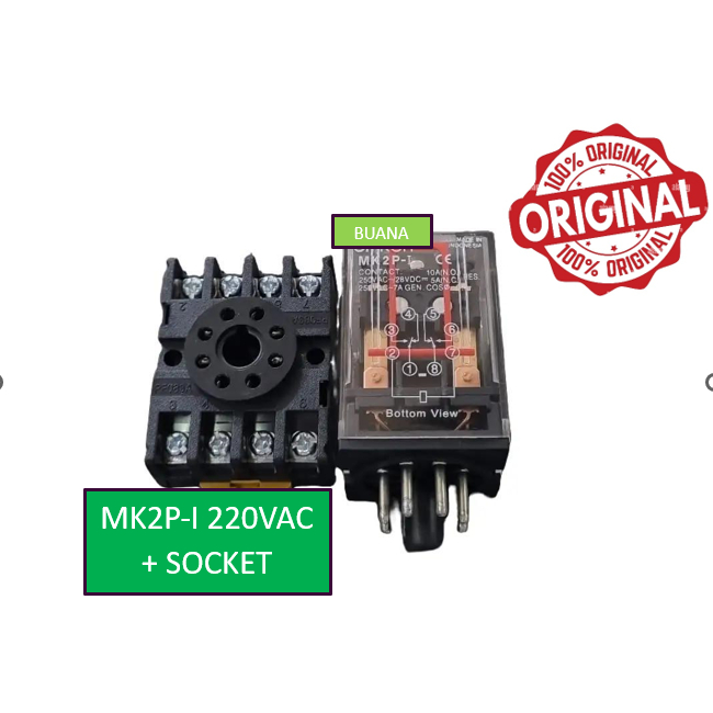 Jual Relay MK2P-I 220VAC plus socket - 8 pin / MK2P 220VAC | Shopee Indonesia