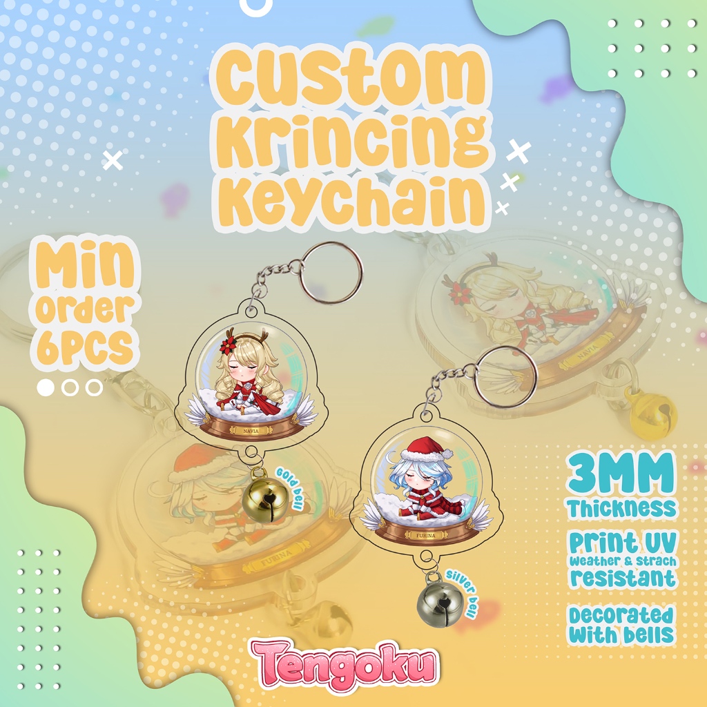 Jual Keychain Epoxy Krincing Akrilik Custom | Keychain Epoxy Bell ...