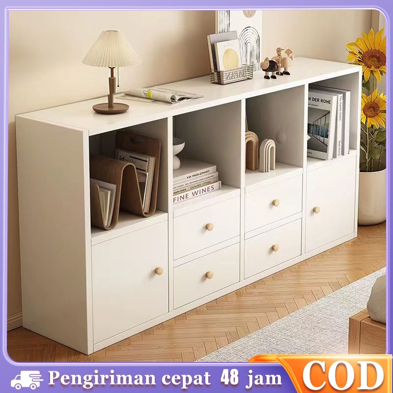 Jual Lemari Buku Kayu Dengan Pintu 8 Kompartment Lemari Rak buku ...