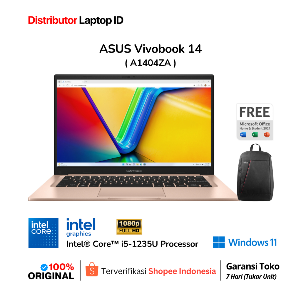 Jual ASUS Vivobook 14 A1404ZA Core i5 1235U / RAM 8GB 512GB SSD / 14 ...