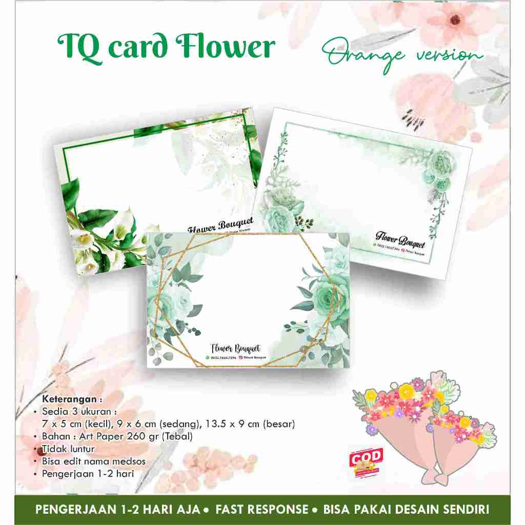 Jual TQ Card Flower / Bunga / Thank You Card / Kartu Ucapan terima ...
