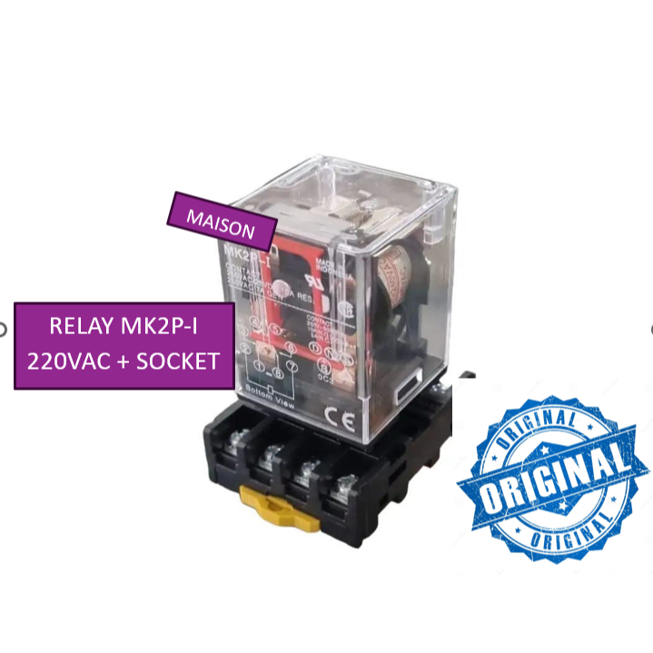 Jual Relay MK2P-I 220VAC plus Socket | mk2p 220v 8 PIN | Shopee Indonesia