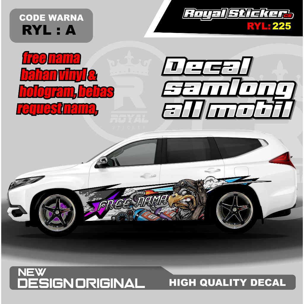 Jual STIKER DECALL SAMLONG ALL NEW MOBIL PAJERO TERIOS FORTUNER ...