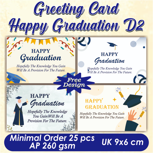 Jual KARTU UCAPAN HAPPY GRADUATION CUSTOM D2 | Shopee Indonesia