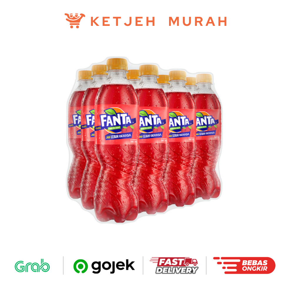 Jual Fanta Seru Strawberry Botol 390 ML 1 Pak isi 12 Botol | Shopee Indonesia