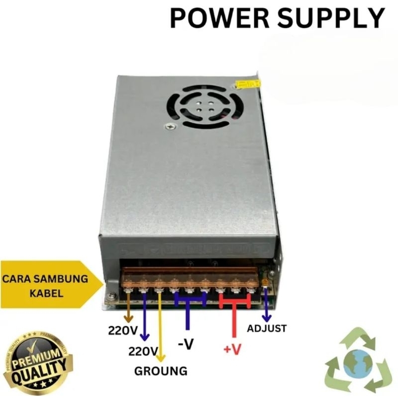 Jual Switching Power Supply PSU 24V 20A 24 Volt 20Amper kipas termurah | Shopee Indonesia