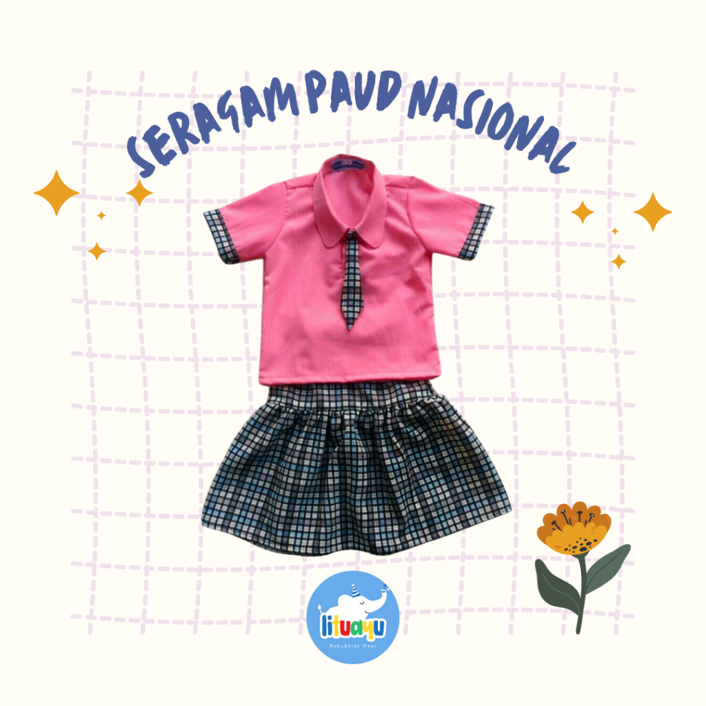 Jual Baju Anak PAUD Setelan Seragam Anak Paud Nasional Warna Pink ...