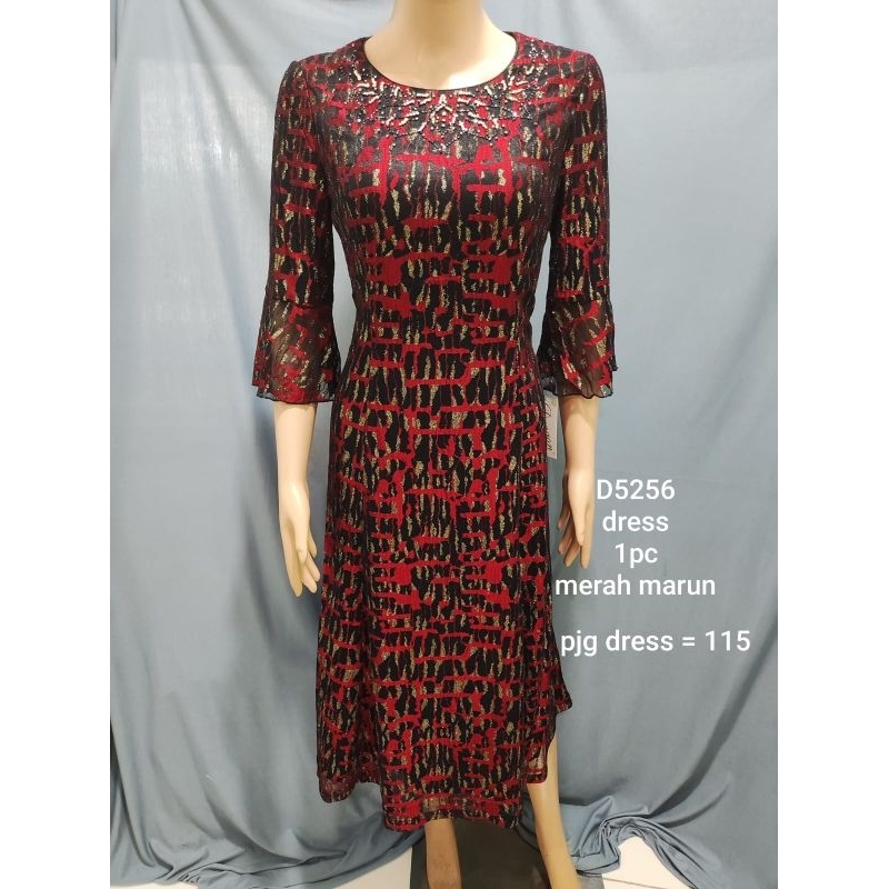 Jual dress DRAGON 5256, warna marun | Shopee Indonesia