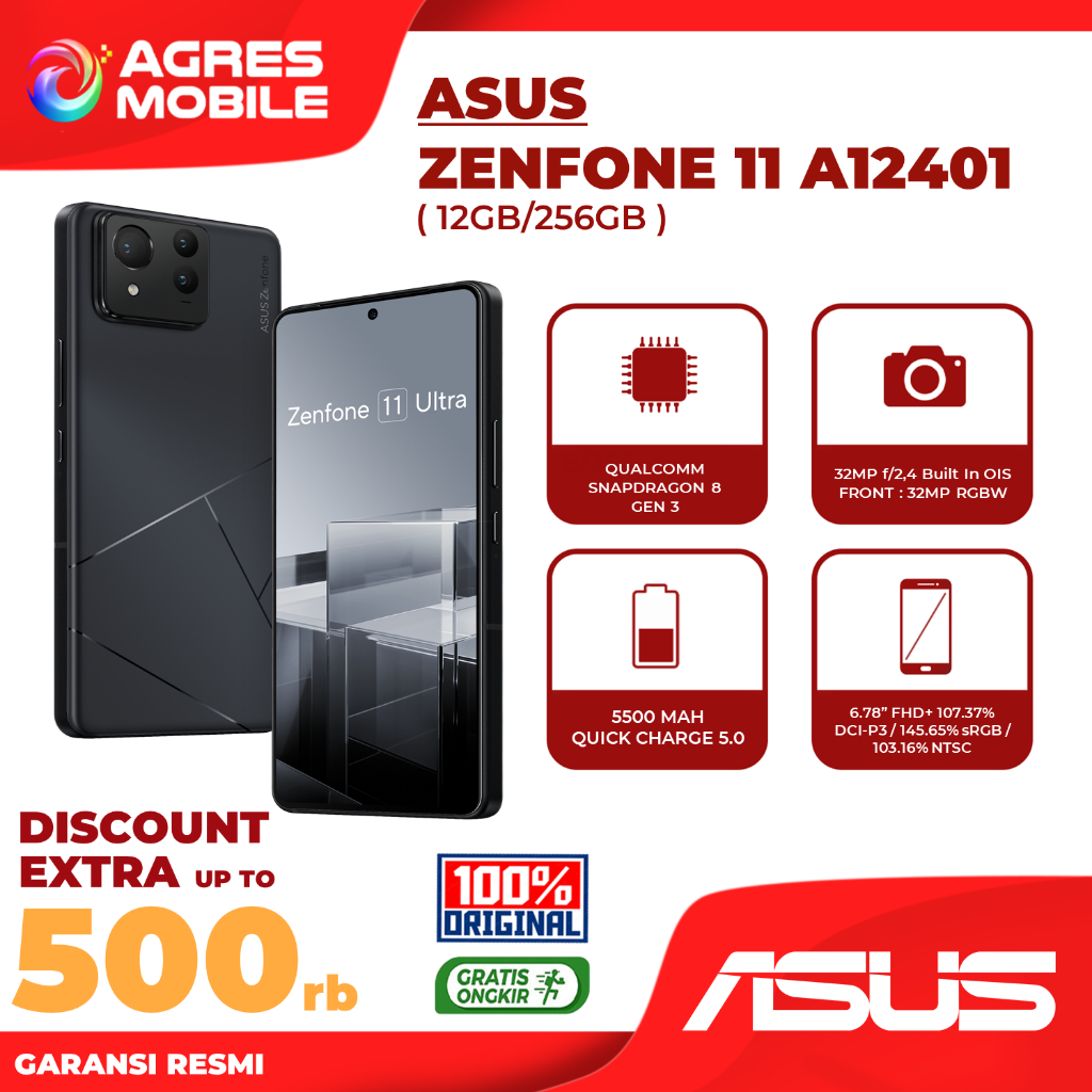 Jual ASUS ZENFONE 11 ULTRA AI2401 12GB/256GB 6.78" AMOLED GARANSI RESMI ...