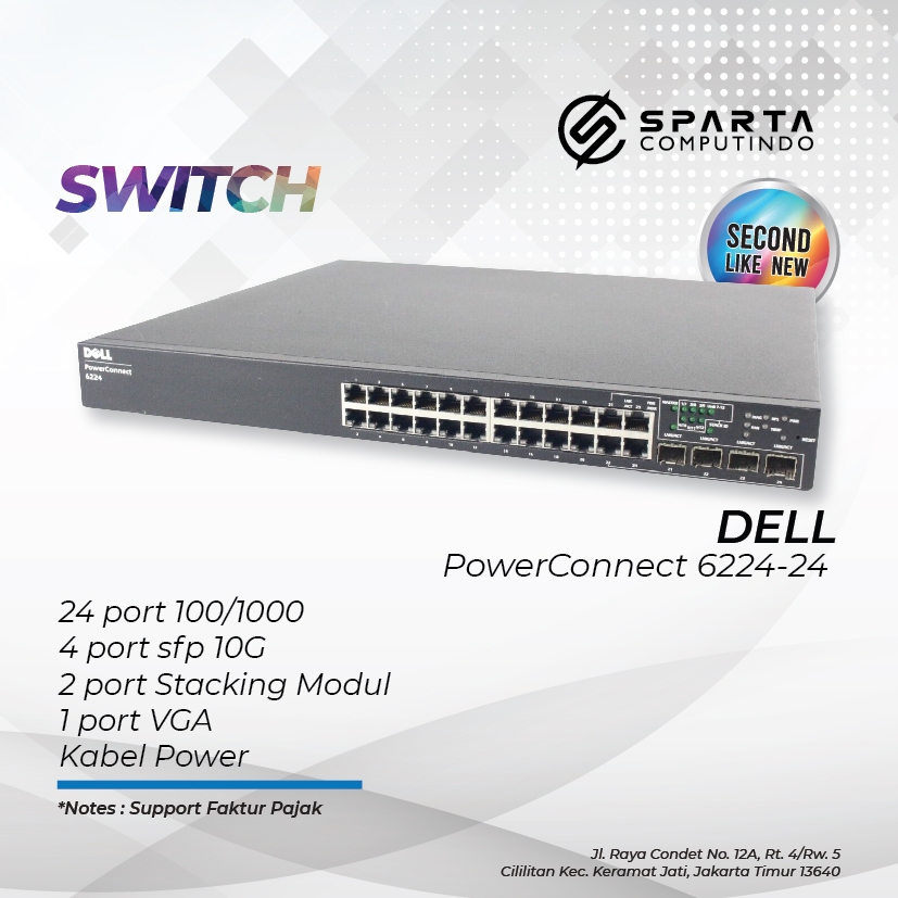 Jual Dell PowerConnect 6224 24Port Gigabit 4Port Sfp 10G Bergaransi ...