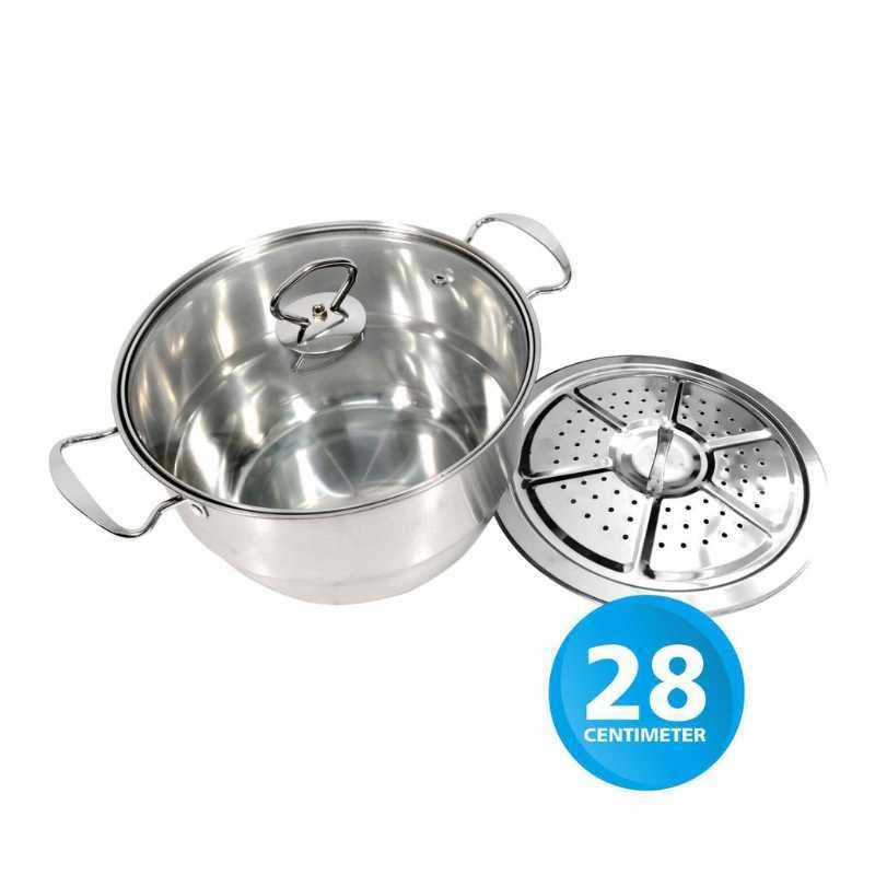 Jual Soup Pot Calypso Panci Euro Steamer 24 cm & 28 cm Dengan Tutup ...