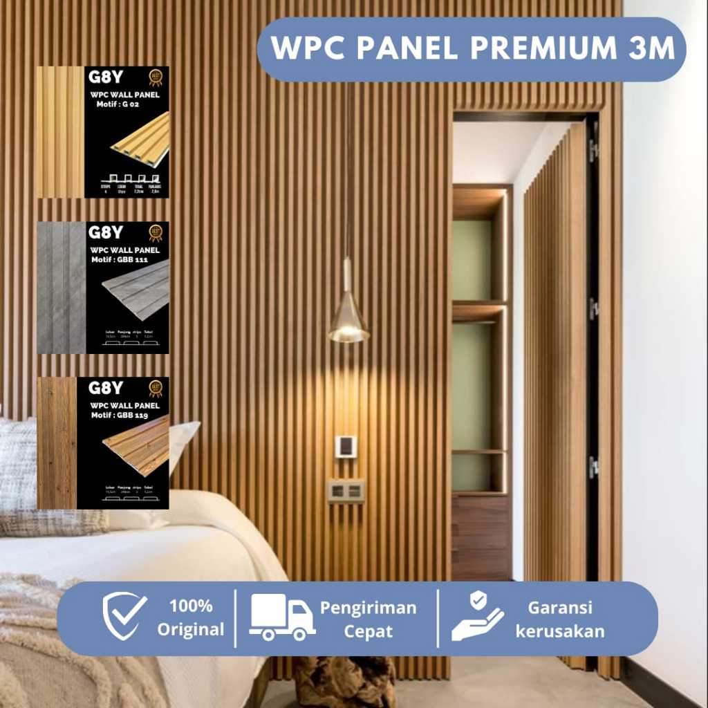Jual Wpc panel PREMIUM 3meter/Wallpanel/Wpc murah | Shopee Indonesia