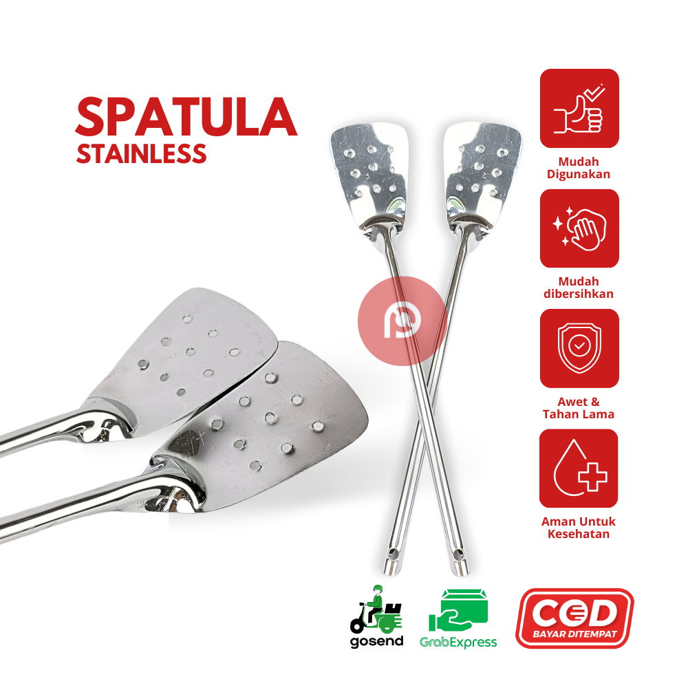 Jual Spatula Berlubang Bahan Full Stainless Steel Anti Lengket ...