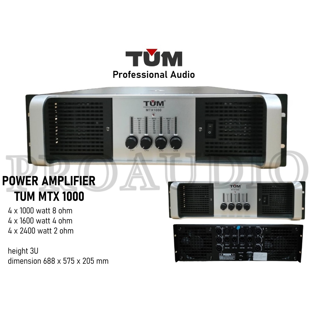 Jual POWER AMPLIFIER TUM MTX 1000 POWER AMPLI TUM MTX1000 4 CHANNEL | Shopee Indonesia