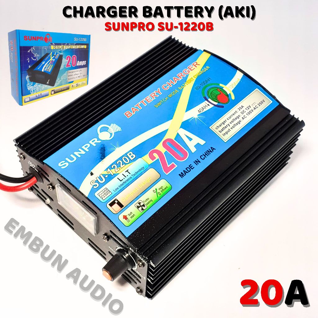 Jual CHARGER AKI 20 AMPER SUNPRO SU-1220B BATTERY CHARGER MOBIL DAN MOTOR CAS AKI MOBIL 20 AMPER ...
