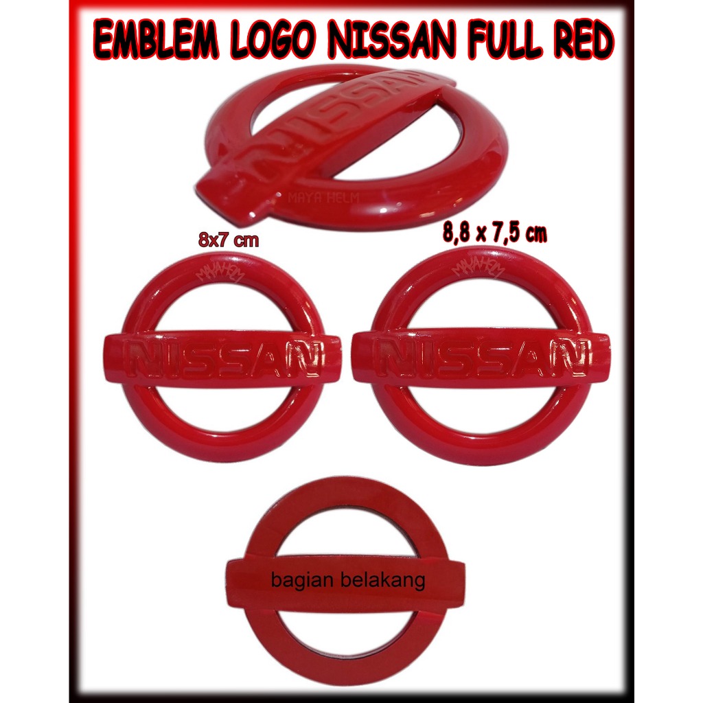 Jual Emblem Logo Mobil Nissan Merah Best Quality Bahan Plastik | Shopee ...