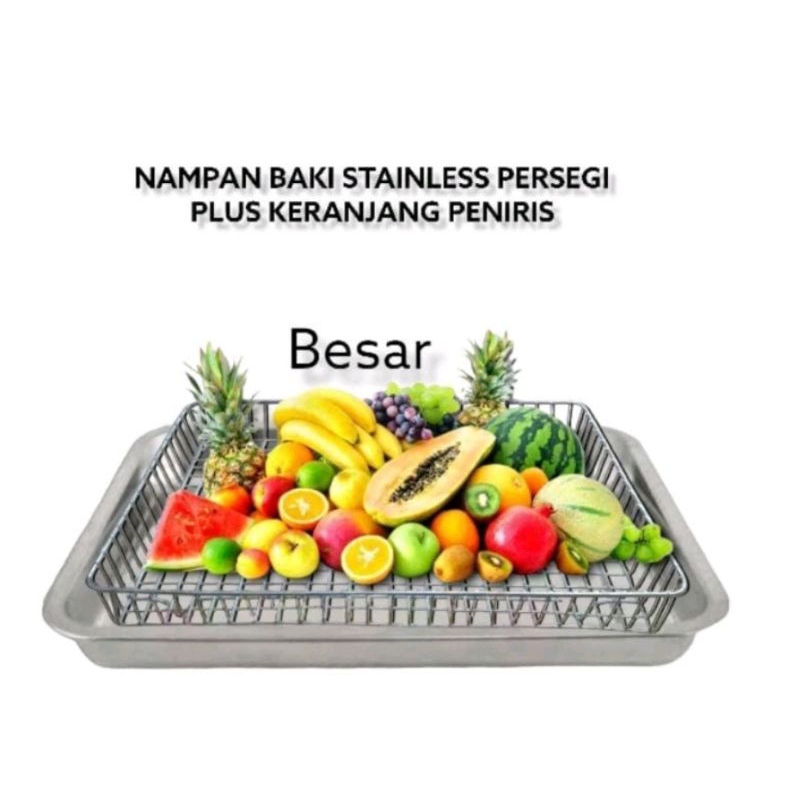 Jual keranjang peniris gorengan 40x30 tinggi 5 / 1set dan nampan ...