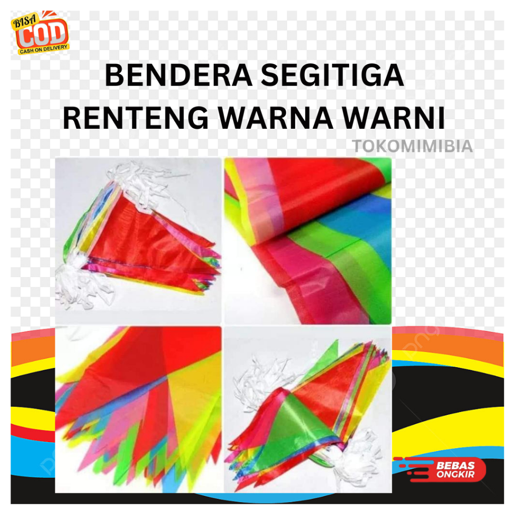 Jual Bendera Renteng Segitiga / Bendera Perayaan Merah Putih Dan Warna ...