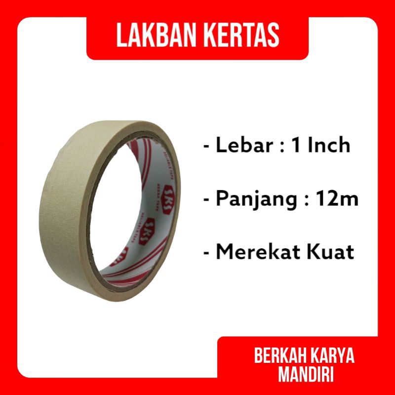 Jual Lakban Kertas / Double Tape Kertas ATK Paper 24mm x 12 Meter ...