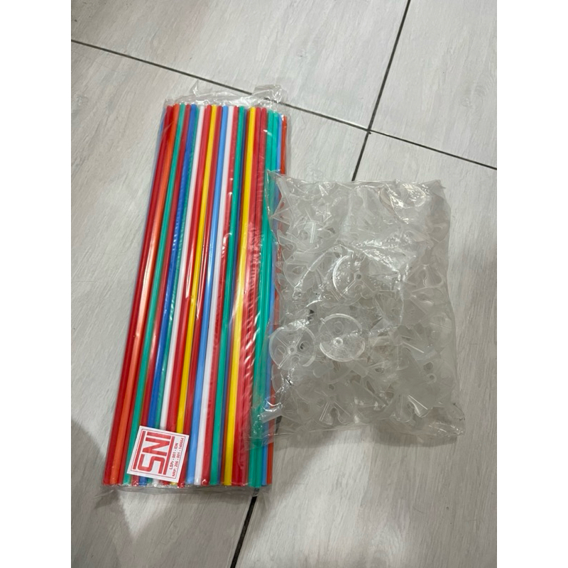 Jual Stick Balon / Pipet Balon Latex 1 Pack Isi 100pcs Stick & Cup ...