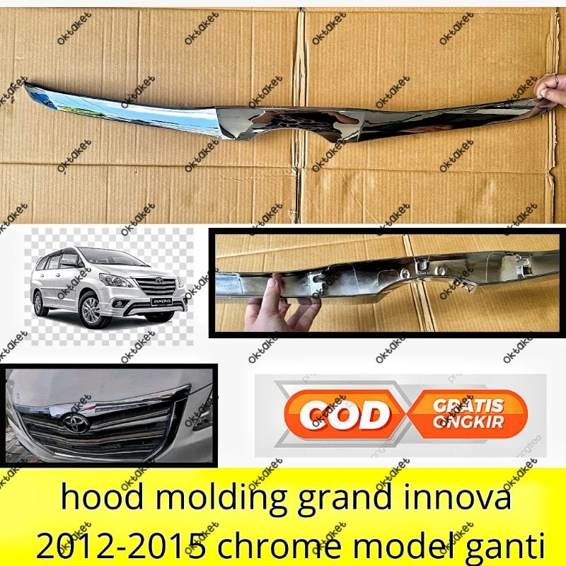 Jual Hood molding/ list kap mesin grand Innova 2012 2013 2014 2015 ...
