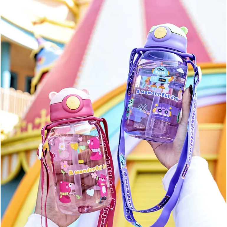 Jual Botol Minum Karakter 2412 600ml Sedotan Anak Sekolah TK SD Kartun Anak Laki laki Perempuan ...