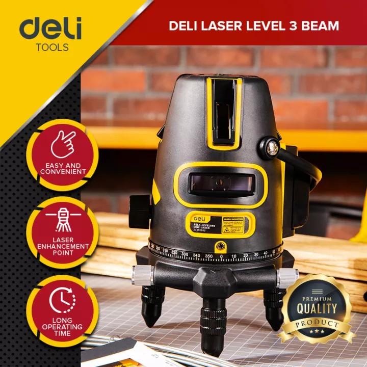 Jual Deli Laser Level 3 Line / Laser Levelling 3 Garis EDL332303 ...