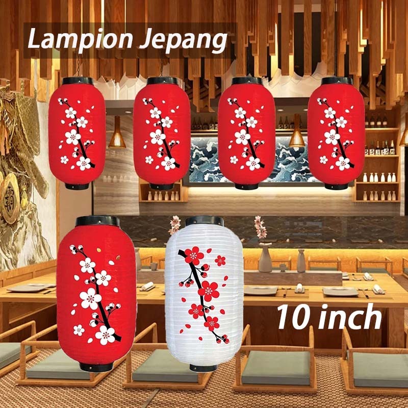 Jual 10 Inch Lampion Lonjong Japanese Lampion Kapsul Lonjong Capsule ...