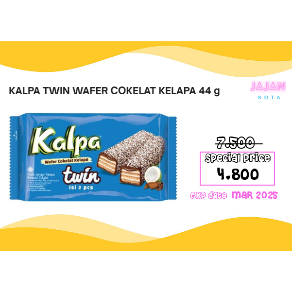 Jual KALPA WAFER COKLAT KELAPA TWIN 44 gram ISI 2 | Shopee Indonesia