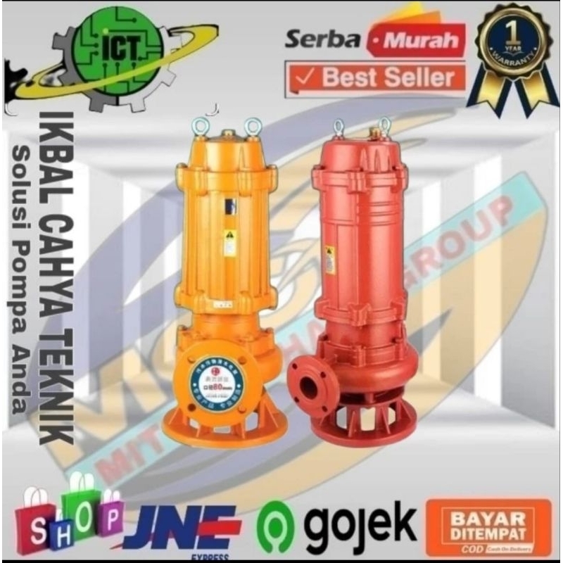 Jual Pompa Celup Air Kotor / Submersible Sewage Pump Merk GinPump 50WQ 10 - 40 - 2.2KW | Shopee ...