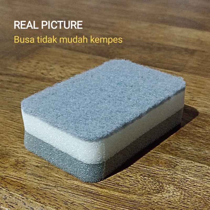 Jual SPONS CUCI PIRING ABU PUTIH spon double side dua sisi | Shopee ...