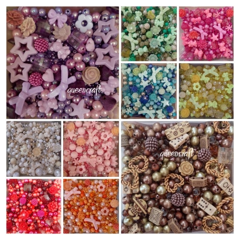 Jual (50gr) ECER manik mote akrilik SEROK gado-gado MIX CAMPUR | Shopee ...