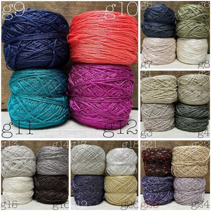 Jual Benang Rajut LINEN glossy / kilap ( cord yarn / braided yarn ...