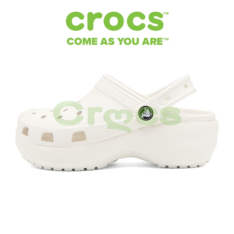 Jual CROCS WOMEN'S CLASSIC PLATFORM CLOG ORIGINAL - WHITE | Shopee Indonesia