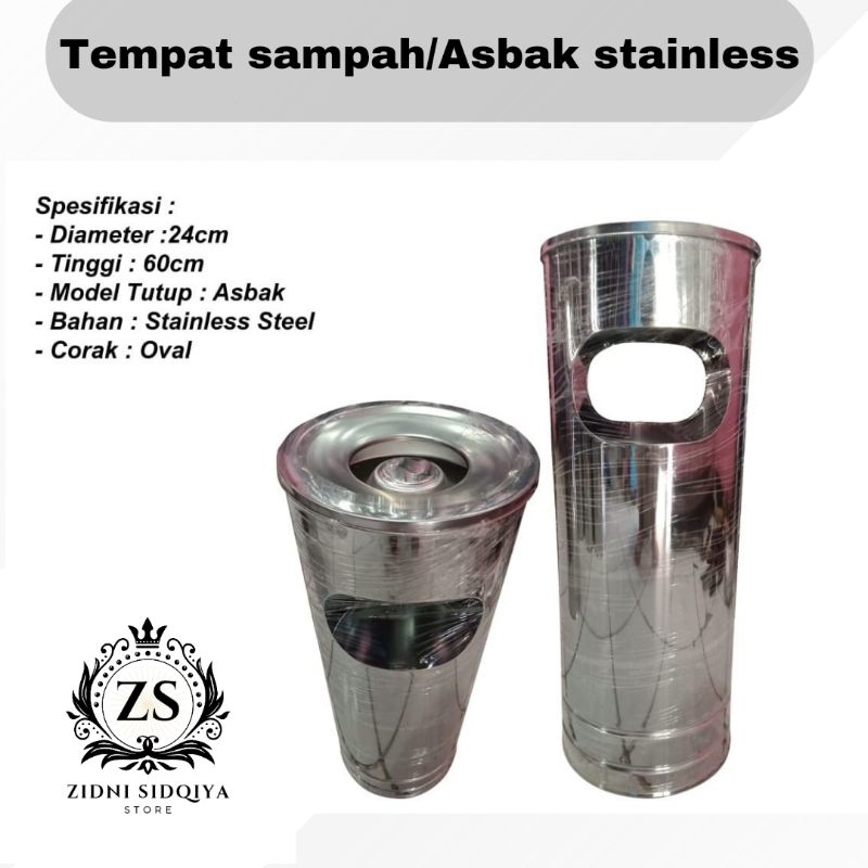Jual Tempat sampah stainless / Asbak stainless / standing ashtray ...