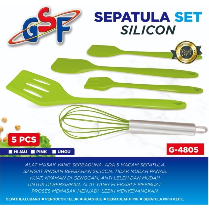 Jual Satu Set Spatula Slilicon GSF Kode 4805/ Sepatula 1 Set Isi 5 Pcs ...