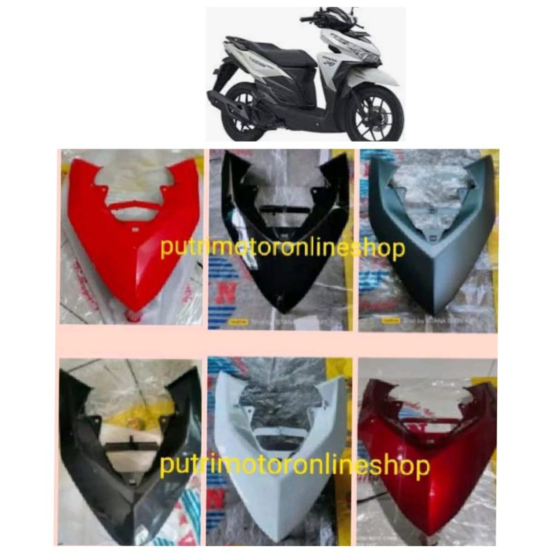 Jual tameng panel dada depan besar vario 125-150 led merah marun ...
