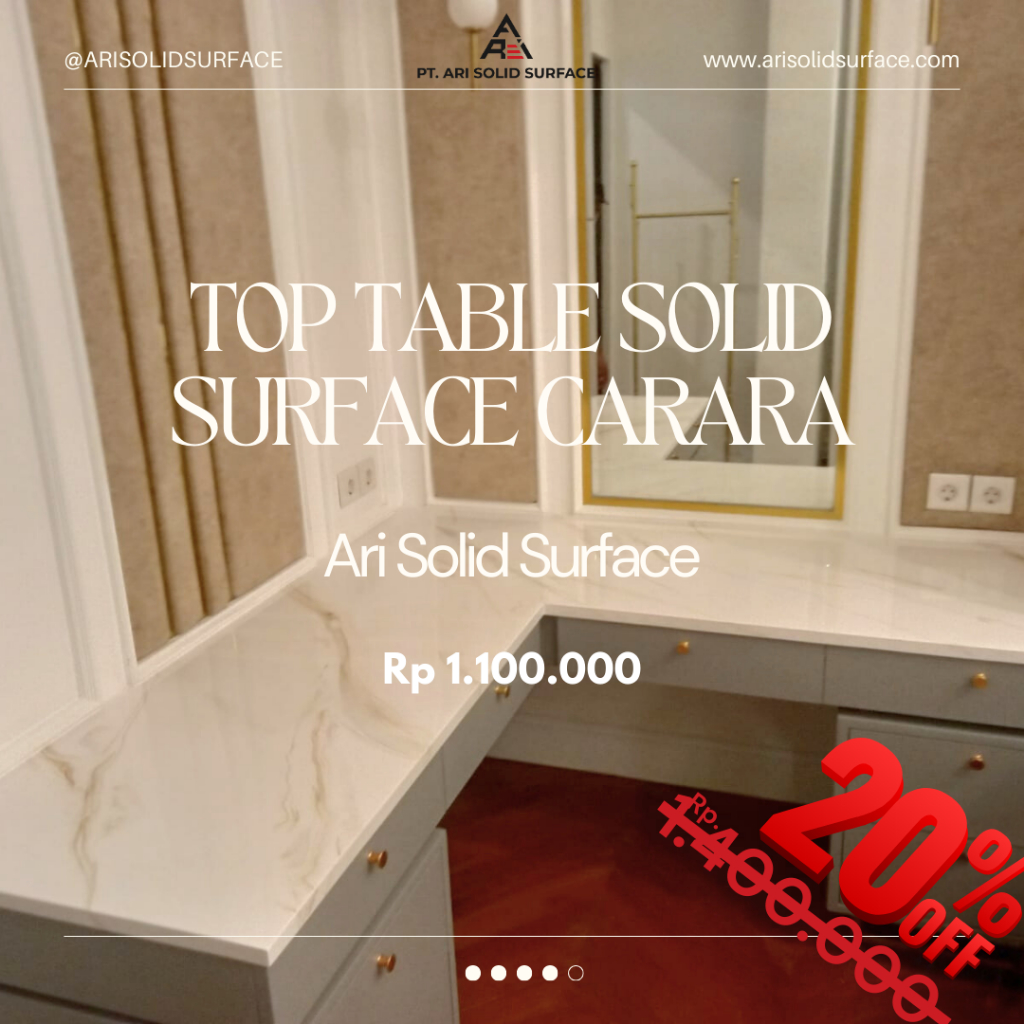 Jual Top Table Solid Surface Carara | Shopee Indonesia