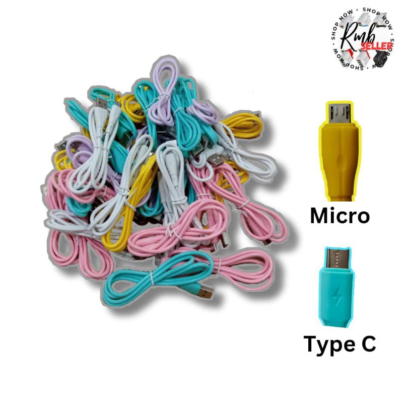 Jual KABEL DATA 2,4 AMPER MICRO USB TYPE C ANEKA WARNA | Shopee Indonesia