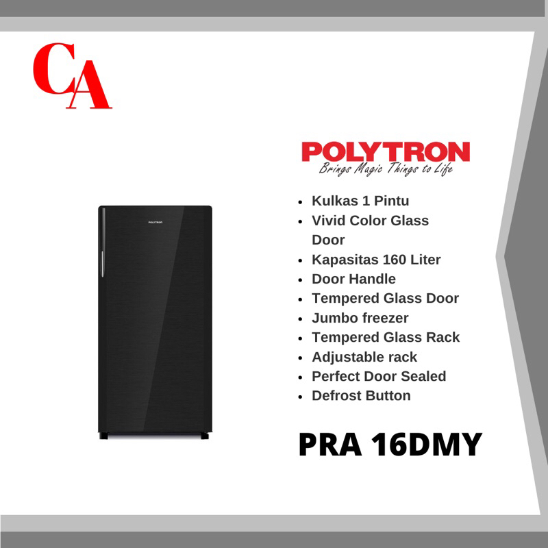 Jual POLYTRON kulkas 1 pintu BELLEZA 160 liter PRA 16DMY PRA 16 DMY ...