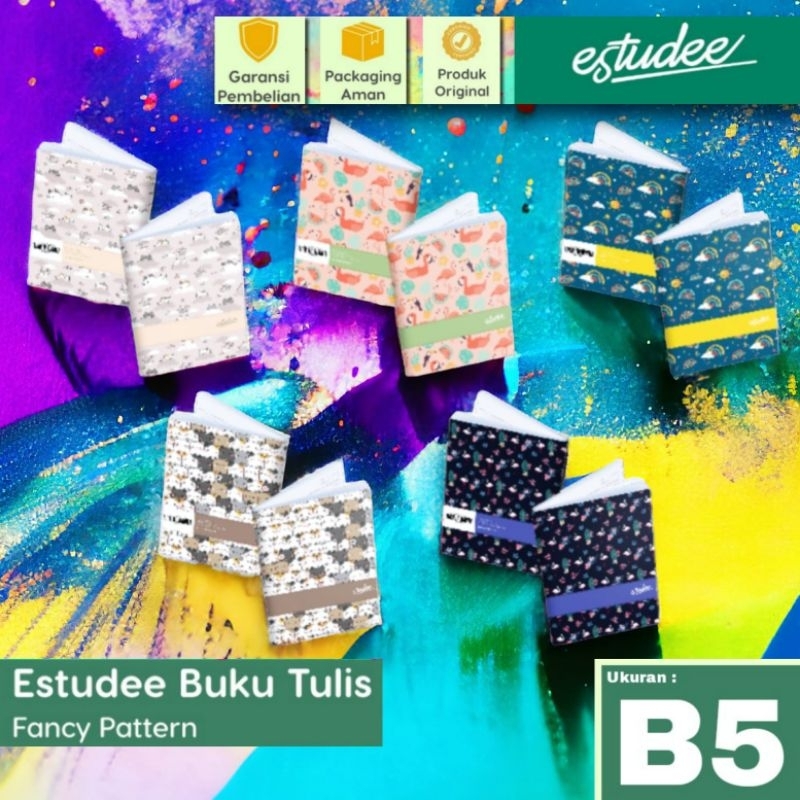 Jual Buku Tulis B5 Estudee Fancy Pattern 48 Lembar Isi 10 New Cover ...