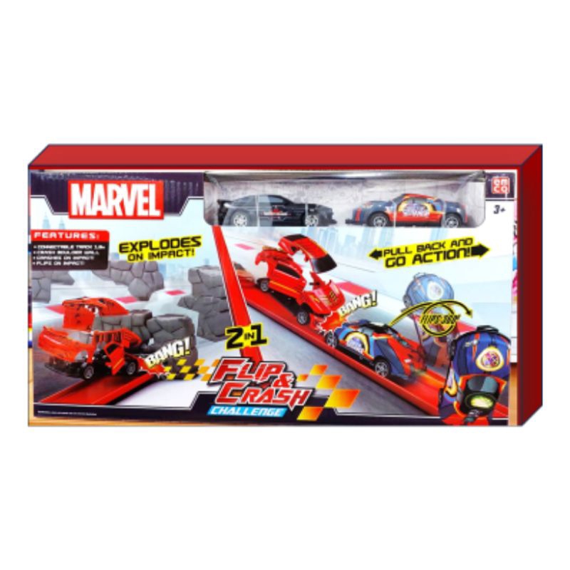 Jual Marvel car track flip and crash challenge emco mainan anak track ...